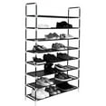 Rice 8-Tier Durable Waterproof Shoe Rack, Fabric and Metal, Black ...