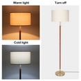 HonoDing Modern 64"Floor Lamp Wood with Beige Linen Shade - Walmart.com