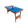 RACK Crux 55 in Folding Billiard/Pool Table (Blue 3-in-1 Multi Game ...