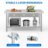 Dextrus Commercial Kitchen Appliance: Stainless Steel Work Table with 3 ...