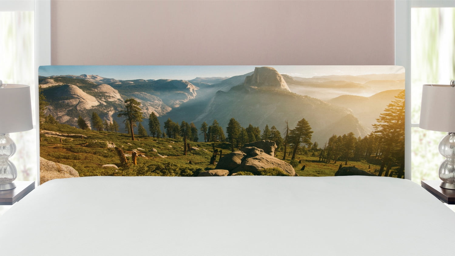 Yosemite Headboard, Yosemite Valley and Half Dome in Foggy Morning ...