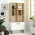 Niche Storage Bookcase with Doors 65"H x 31"W - Light Oak / White ...