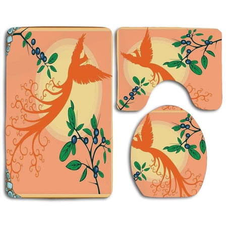 XDDJA Flying Birds Silhouette Mystic Phoenix Bird Flying Over Sun Grape ...