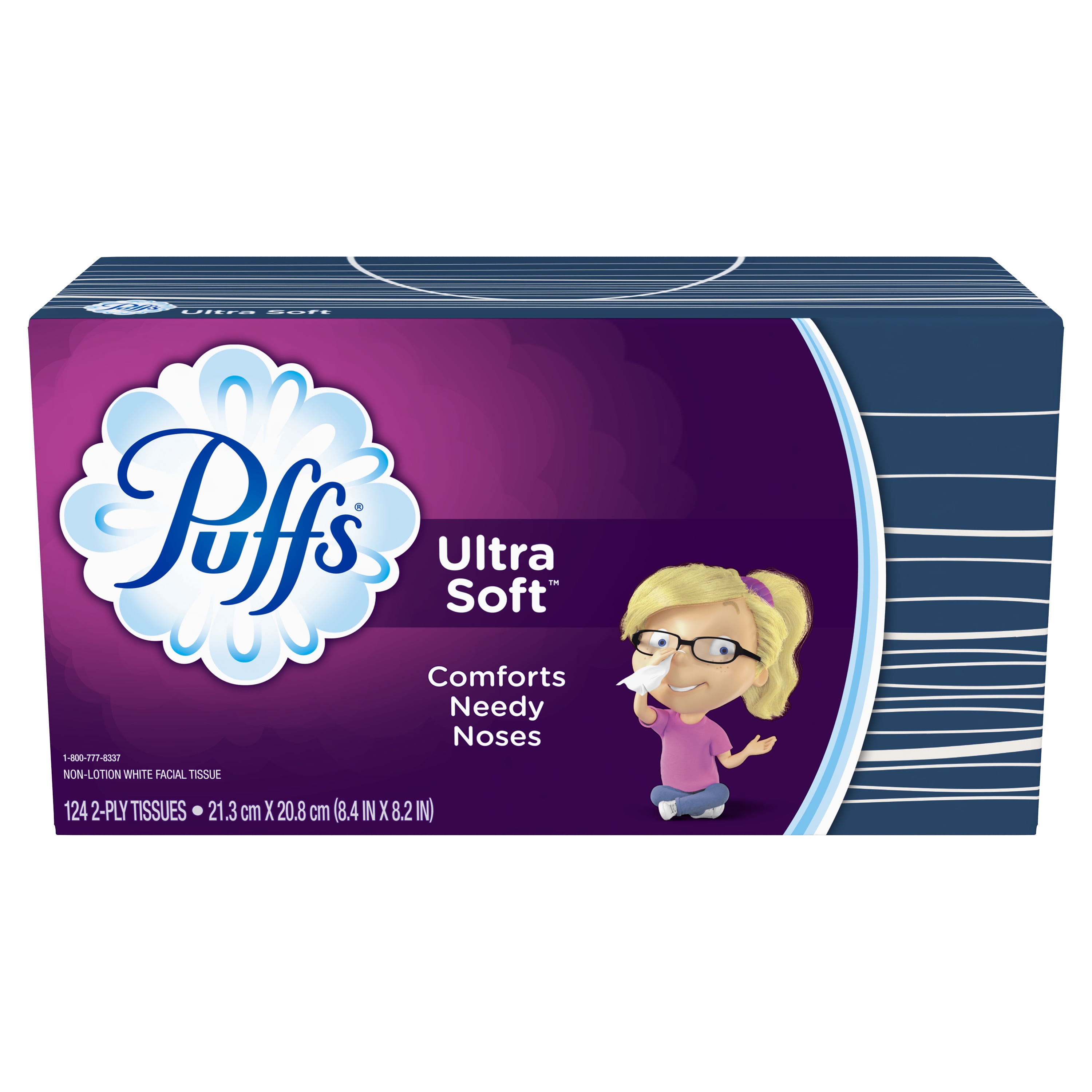 Puffs Ultra Soft Non-Lotion Facial Tissues, 1 Family Box, 124 ct ...