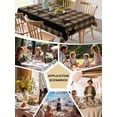 Brown Black Plaid Tablecloth Square Table Cloth 54x54,Waterproof ...