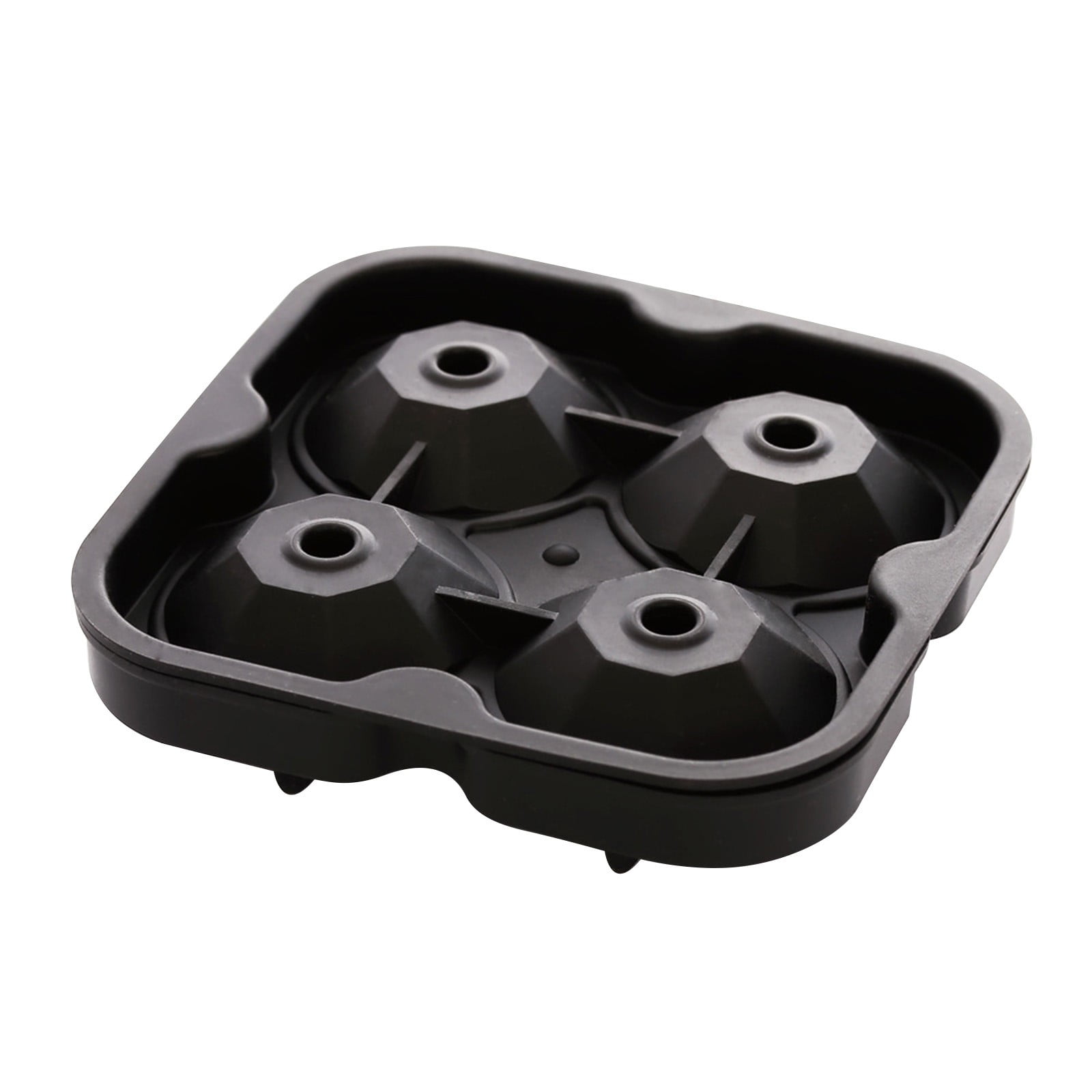 VerPetridure 4 Cups Ball Shape 3D Ice C ube Mold Silicone Maker Tray ...