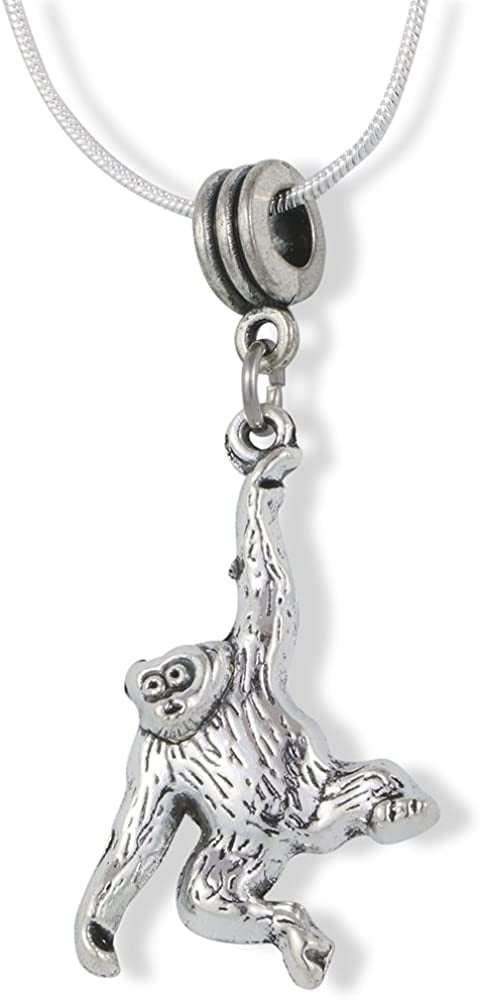 Monkey Hanging by One Arm Charm Snake Chain Necklace - Walmart.com