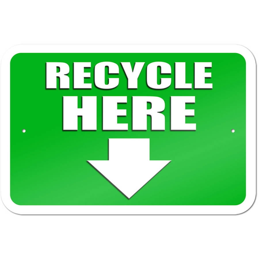 Recycle Here Arrow Sign - Walmart.com