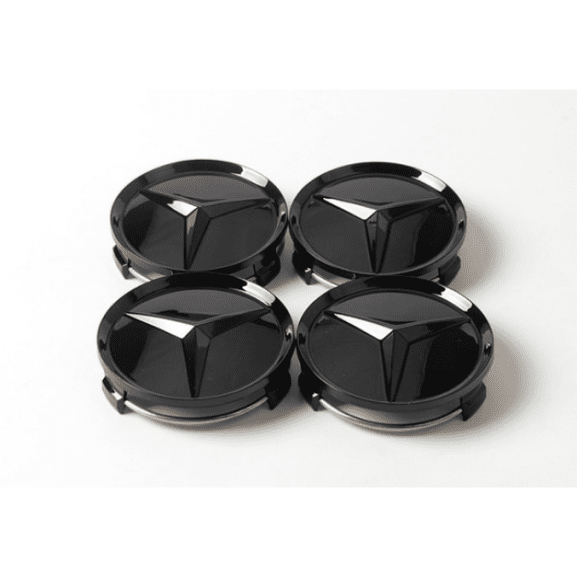 Click here for Queilt 4-Pack Center Covers Mercedes Benz Black On... prices