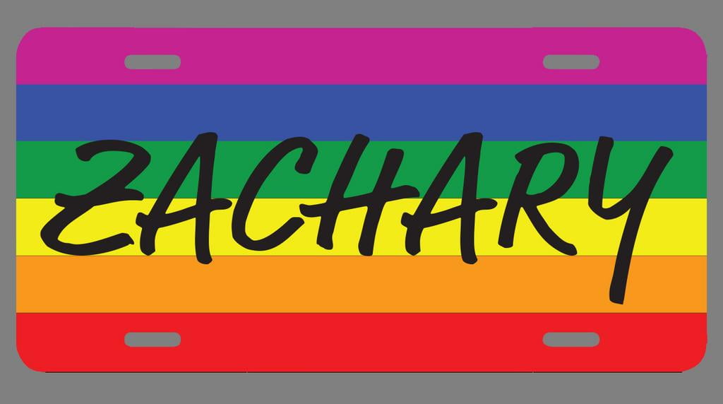 Zachary Name Pride Flag Style License Plate Tag Vanity Novelty Metal ...