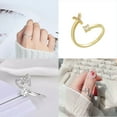 US Charm Initial Letter Ring Alphabet A-Z Gold Silver Adjustable Open ...