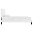 Maklaine Modern Performance Velvet Queen Platform Bed in White ...