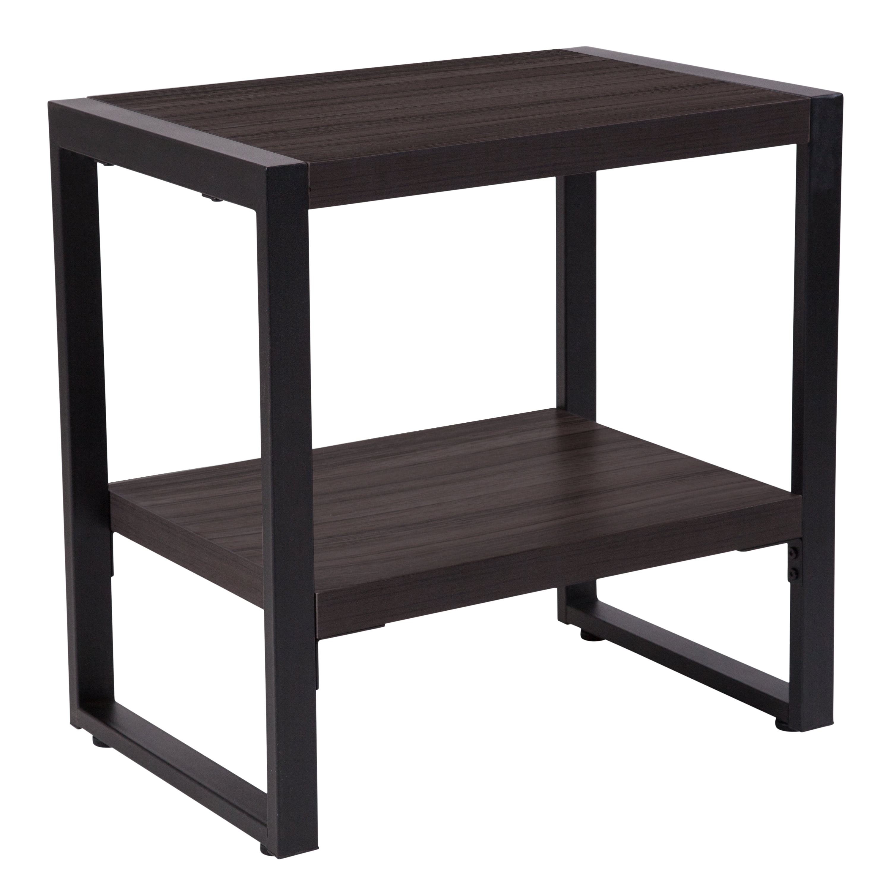 Flash Furniture Thompson Collection Charcoal Wood Grain Finish End ...