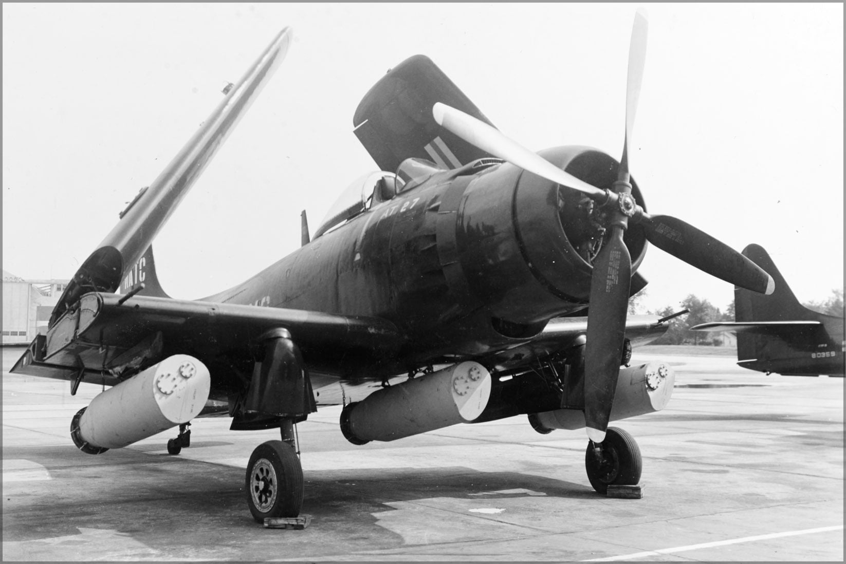 24"x36" Gallery Poster, Navy Douglas AD-2 Skyraider with Mk 25 Mod 2 ...