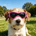Luxcidy Pink Dog Goggles, UV400 Pet Sunglasses, Soft Frame, for Small ...