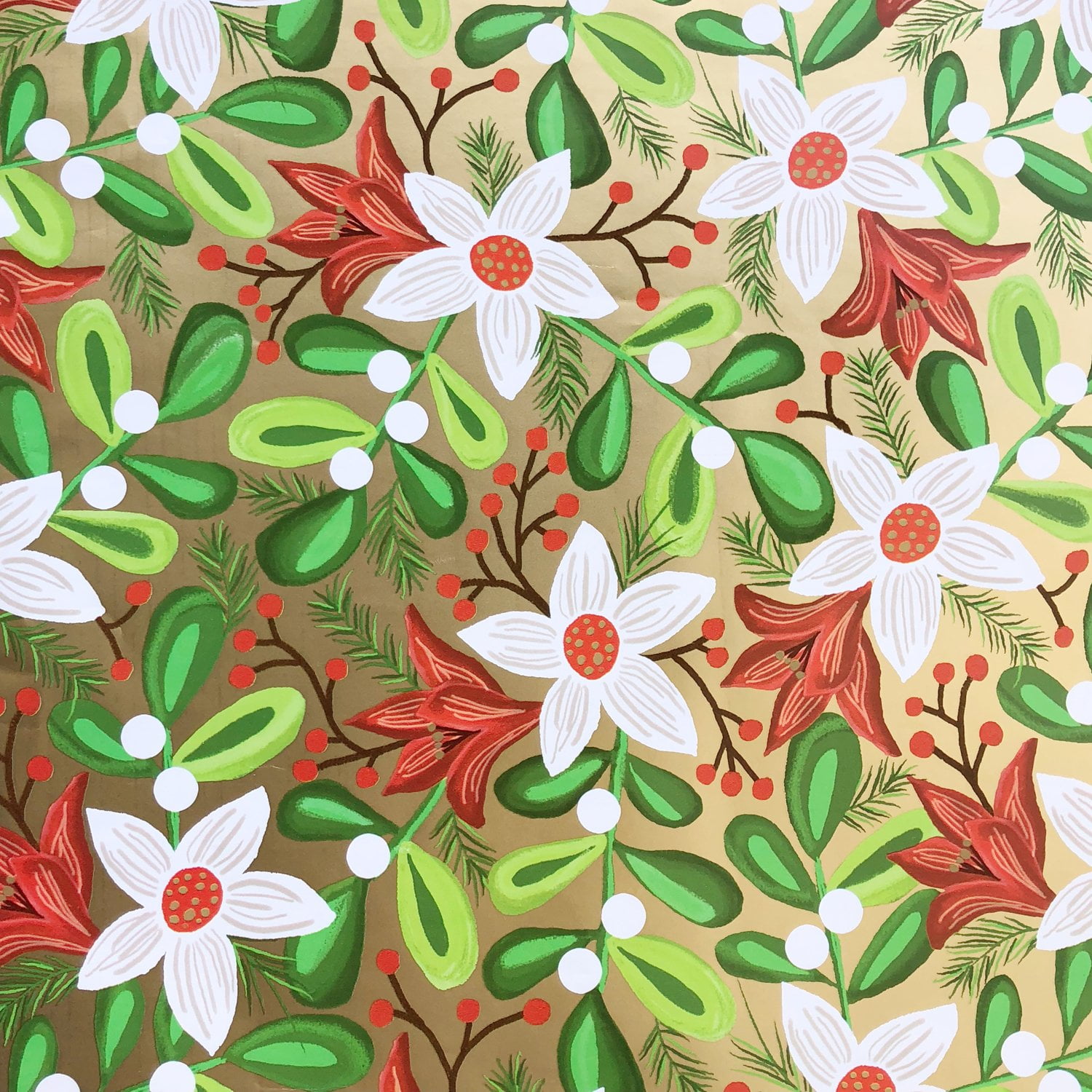 Jillson & Roberts Bulk Gift Wrap, Amaryllis, Full Ream 833' x 30 ...
