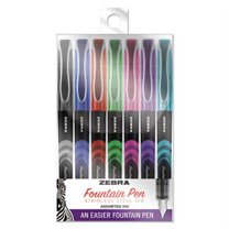 Zebra Fuente - Disposable Fountain Pen - Coloured Ink - Pack of 10 ...