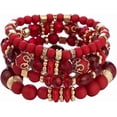 2 pieces Women Beaded Bracelet Set | Colorful Boho Stackable Trendy ...