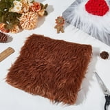 Brown Faux Fur Fabric 15.75x15.75 Inch Soft Plush Shaggy Squares Pre ...