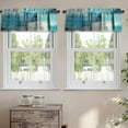 GALMAXS7 Turquoise Kitchen Curtains Abstract Blackout Window Treatment ...