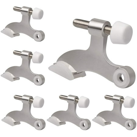 6 Pack Hinge Pin Door Stopper Brushed Satin Nickel - Adjustable Heavy ...