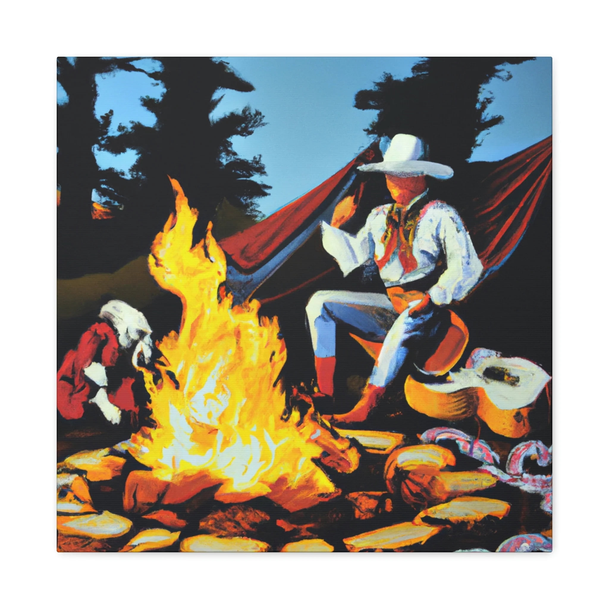 “Campfire in Moonlight. - Canvas - Walmart.com