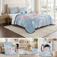 King Quilt Bedding Set White Pink Flower Breathable Summer Cooling ...