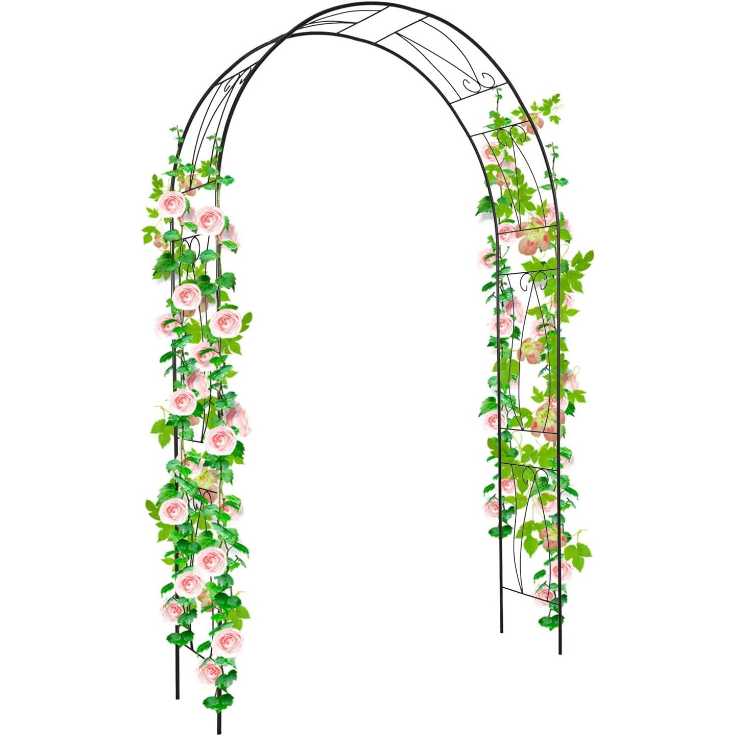 Bilot Garden Arch Steel Arbor Arbour Trellis Archway for Climbing Vines and Plants Elegant ...