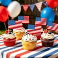 12 Pcs Independence Day Themed Paper Cake Flags Multicolor Party ...