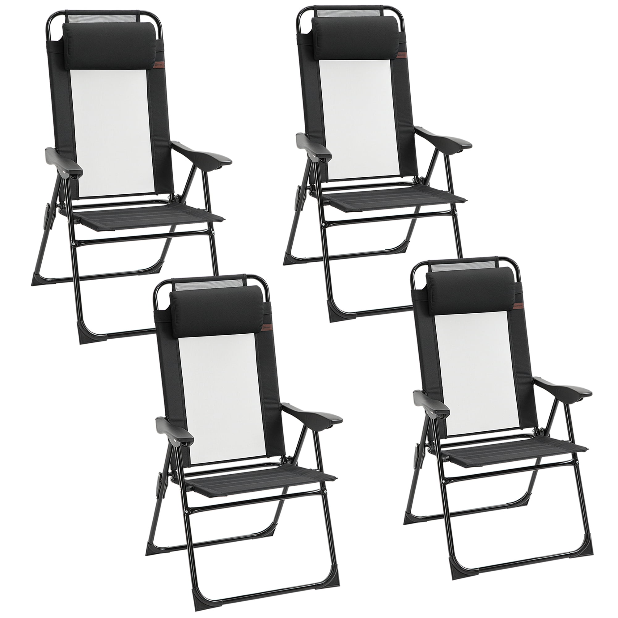 Click here for Outsunny Set Of 4 Portable Folding Recliner  Black... prices