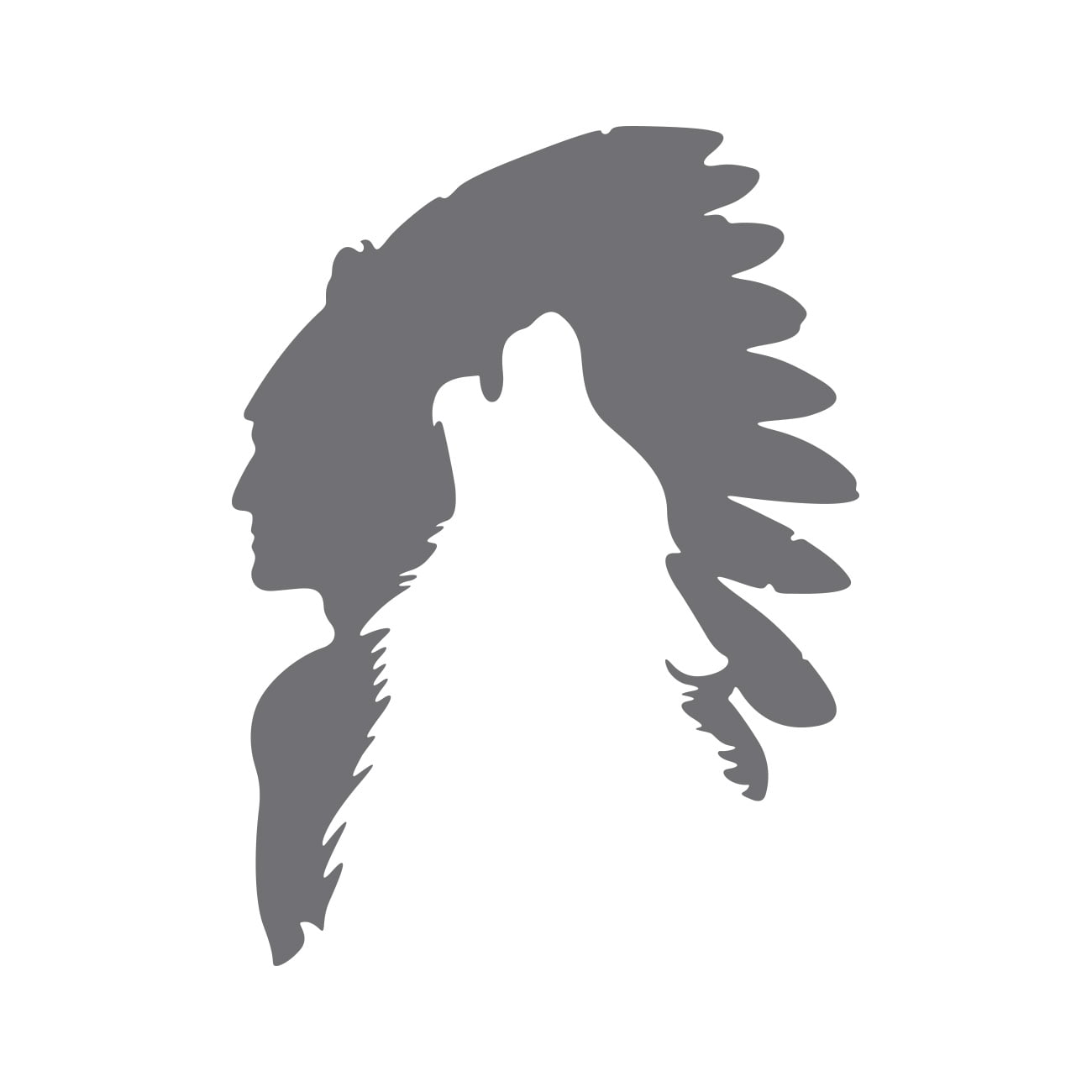 Indian Chief Wolf Silhouette Sticker Decal Die Cut - Self Adhesive ...