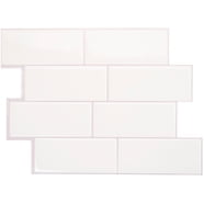 Solid White Vinyl Floor Tiles Self Adhesive Stick and Peel 12'' x 12 ...