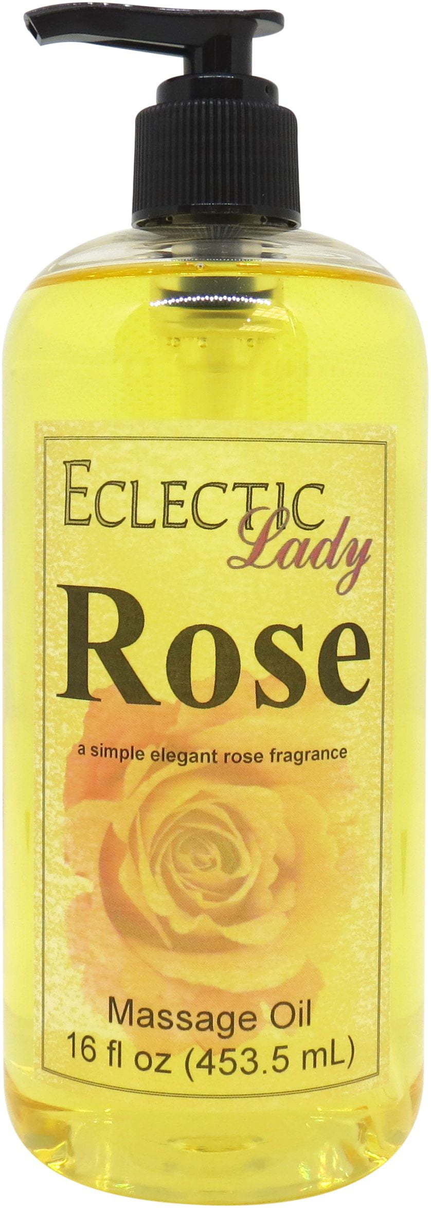 Rose Massage Oil by Eclectic Lady, 16 oz, Sweet Almond Oil and Jojoba ...