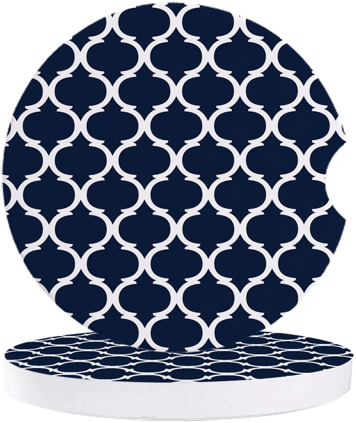 FMSHPON Blue Moroccan Minimalist Pattern Set of 6 Car Coaster for ...