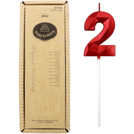 JOYWEI2 Inch Birthday Cake Candles Number Candles 3D Design Birthday ...