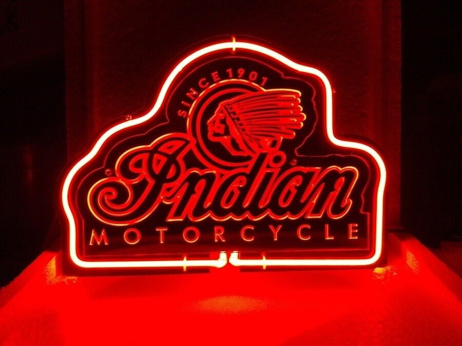 Queen Sense 14" Indian Motorcycles Neon Sign Acrylic Man Cave Pub Bar ...