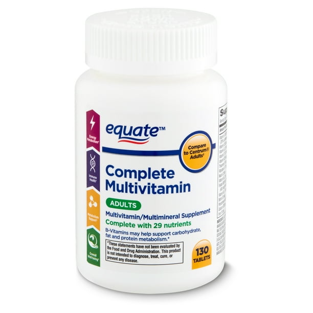 Equate Adults Complete Multivitamin/Multimineral Supplement, 130 count ...