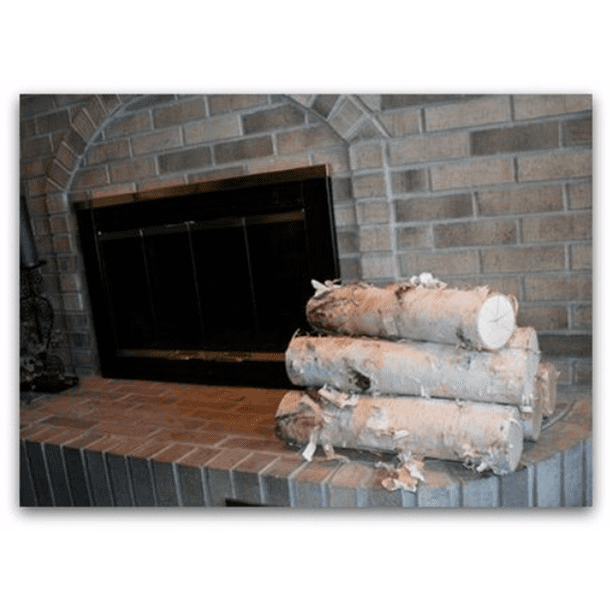 White Birch Log Set for Fireplace - Walmart.com