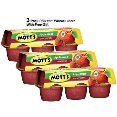 Unsweetened Strawberry Apple Sauce Cup Value Pack 4.5 Ounce | Pack of ...