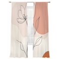 Boho Flower Abstract Geometric Chiffon Sheer Curtains 84 Inches Long ...