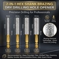 2-in-1 Hexagonal Shank Brazing Dry Drilling Specialized Hole Opener, 6 ...