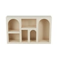 DecMode 47" x 30" Cream Metal Geometric 6-Tier Shelving Unit with ...