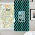Blue and Black Checkered Pattern Blackout Curtains,Triple Weaved Fabric ...