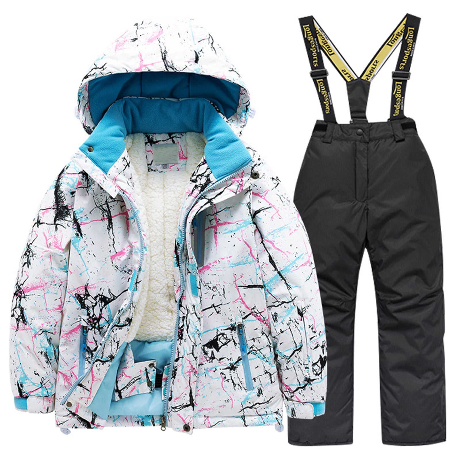 Click here for Pmvfhde 2 Piece Pant Set Winter Kids Lined Ski Jac... prices