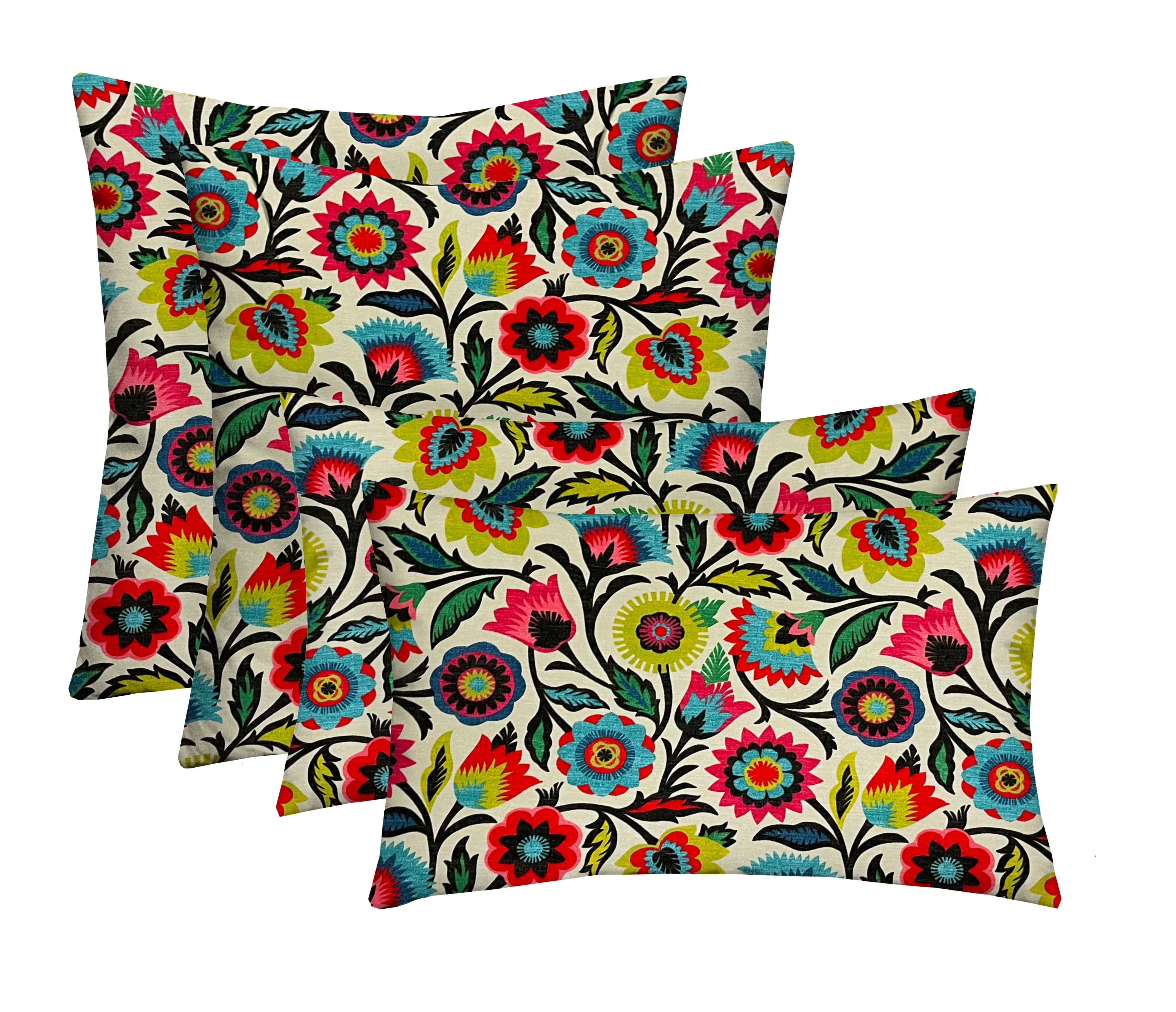 RSH Décor Indoor Outdoor Set of 4 Pillows, 2 - Square 17” x 17” and 2 ...