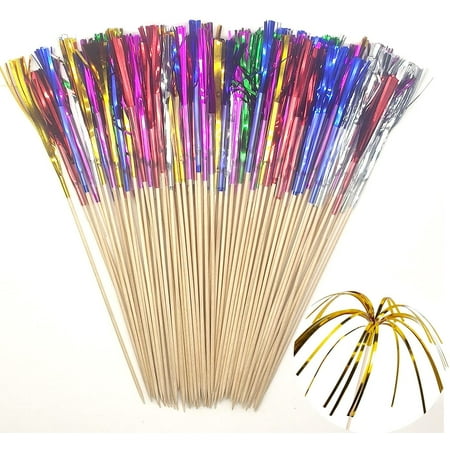 Dinohhi 100 Pieces Foil Frill Firework Cocktail Picks Food Fruit Drink ...