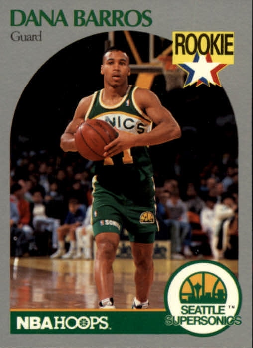 1990-91 Hoops #274 Dana Barros UER RC NBA Basketball Trading Card ...