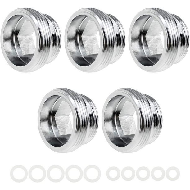5 Pieces Metal Kitchen Faucet Adapter 18mm Male to 22mm Male Tap ...
