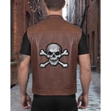 Skull & Crossbones Patch 10.5" | Realistic Skeleton Halfskull ...