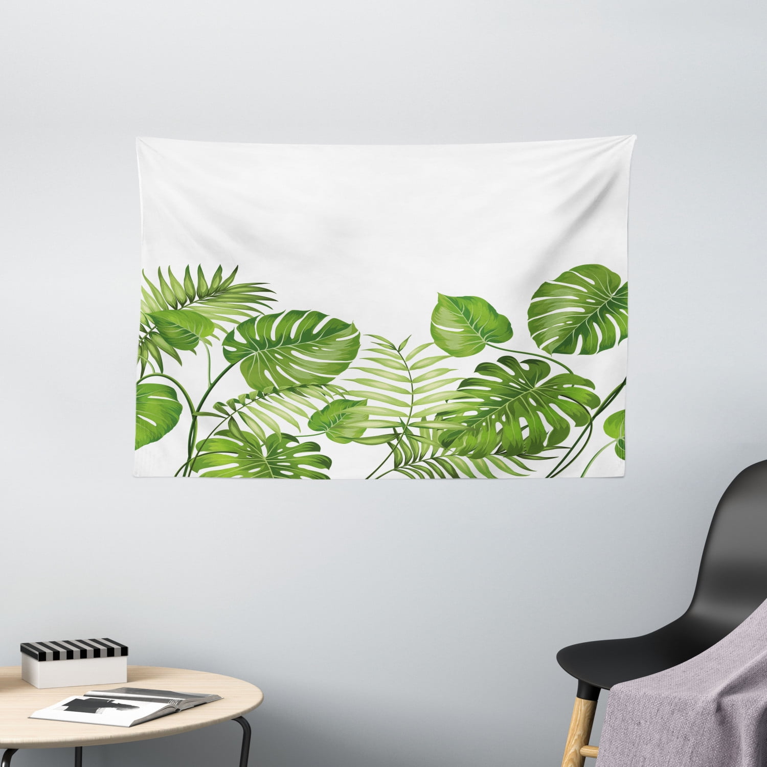 Leaf Tapestry, Nature Jungle Forest Rainforest Inspired Leaves Plant ...